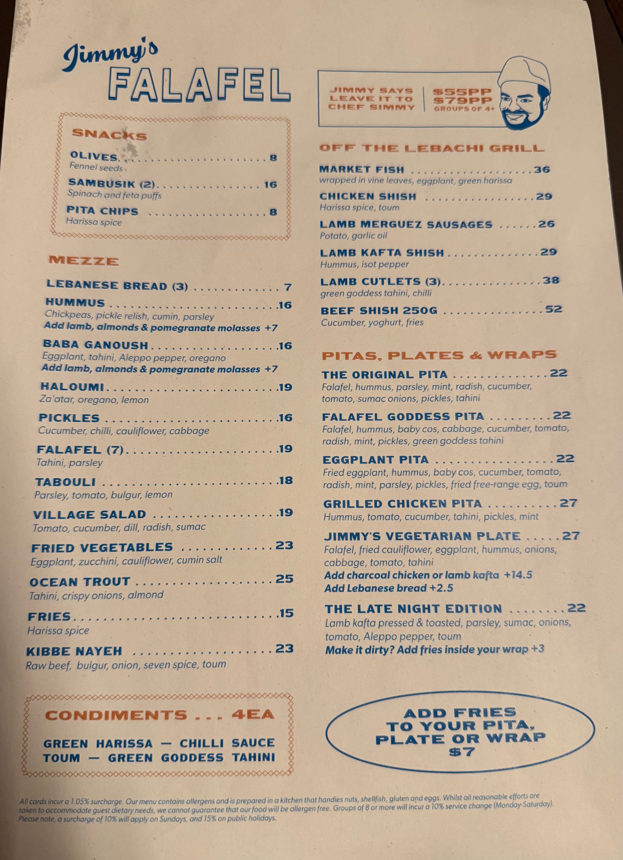 NSW: Paddington: Jimmy’s Falafel – Eastington@Paddington